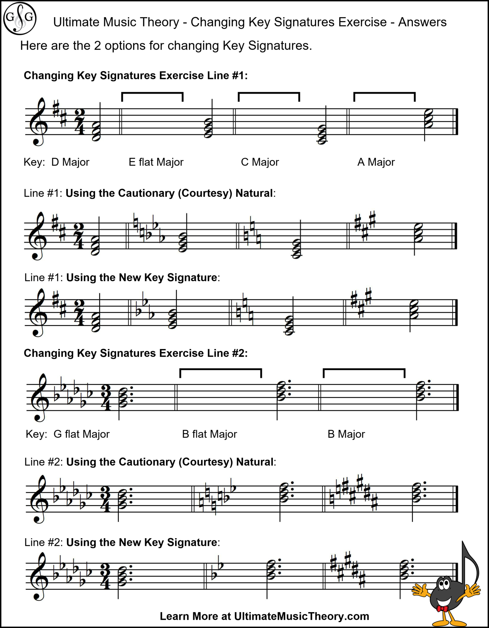 Changing Key Signatures - Ultimate Music Theory