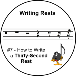 Writing Rests #7 - Thirty-Second Rest - Ultimate Music Theory